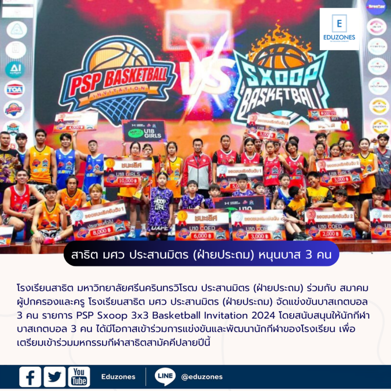 สาธิต มศว ประสานมิตร (ฝ่ายประถม) จัดบาสเกตบอล PSP Sxoop 3X3 Basketball ...