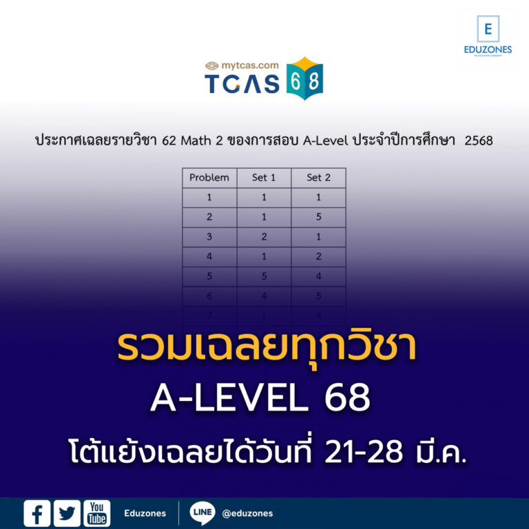 รวมเฉลยทุกวิชา A-Level 68 - การศึกษา ข่าว สอบตรง สมัครสอบ นักเรียน นักศึกษา ทุนการศึกษา เรียนต่อ ...