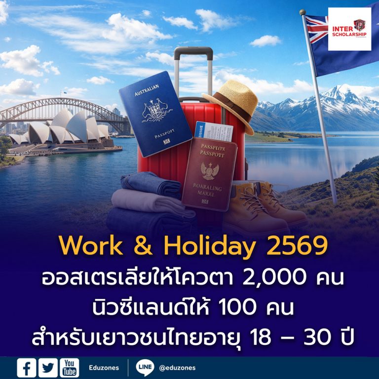 เปิดรับสมัคร Work & Holiday 2569 ออสเตรเลีย 2,000 คน – นิวซีแลนด์ 100 ...